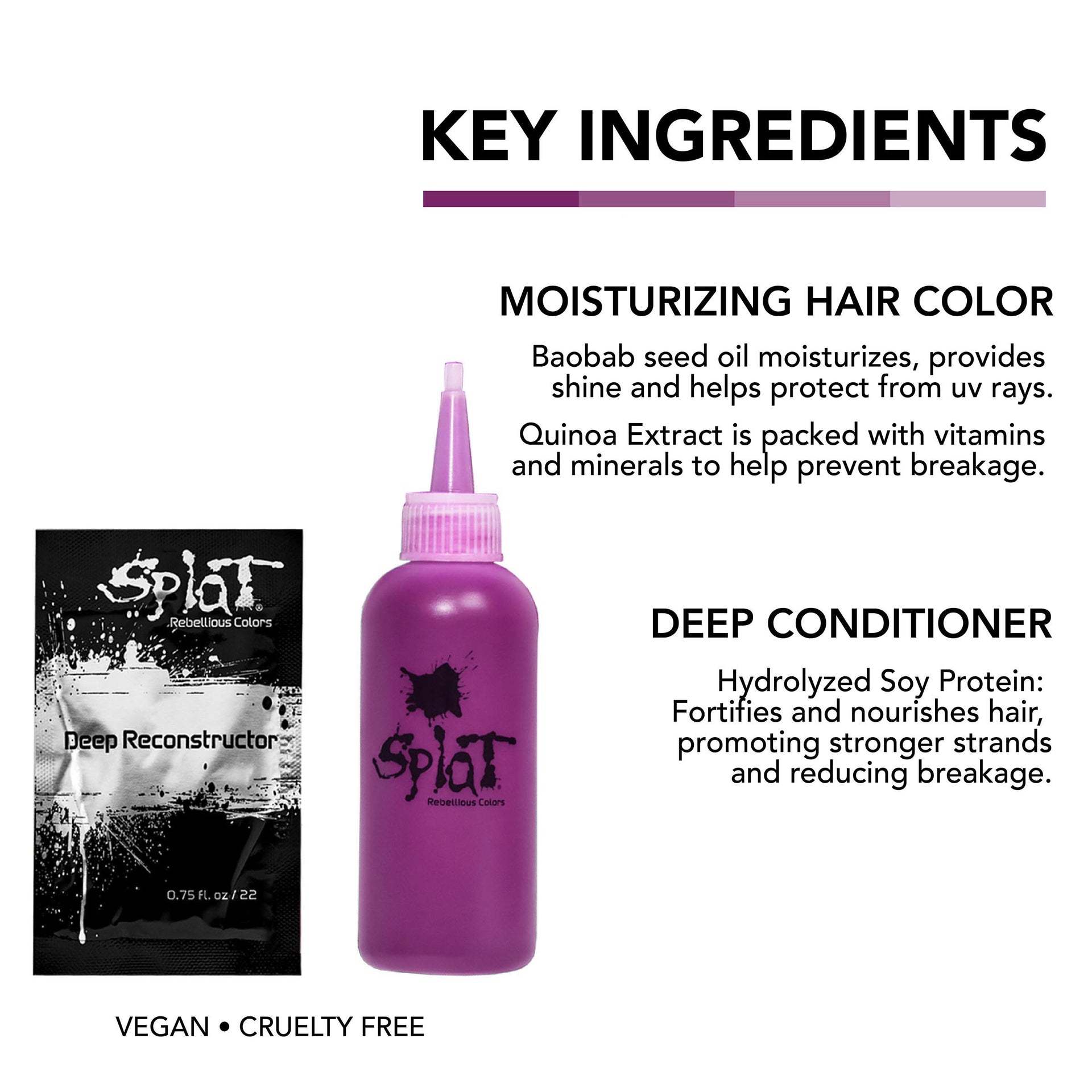 Midnight Magenta: No Bleach Pink Semi-Permanent Hair Dye | Splat Hair Color