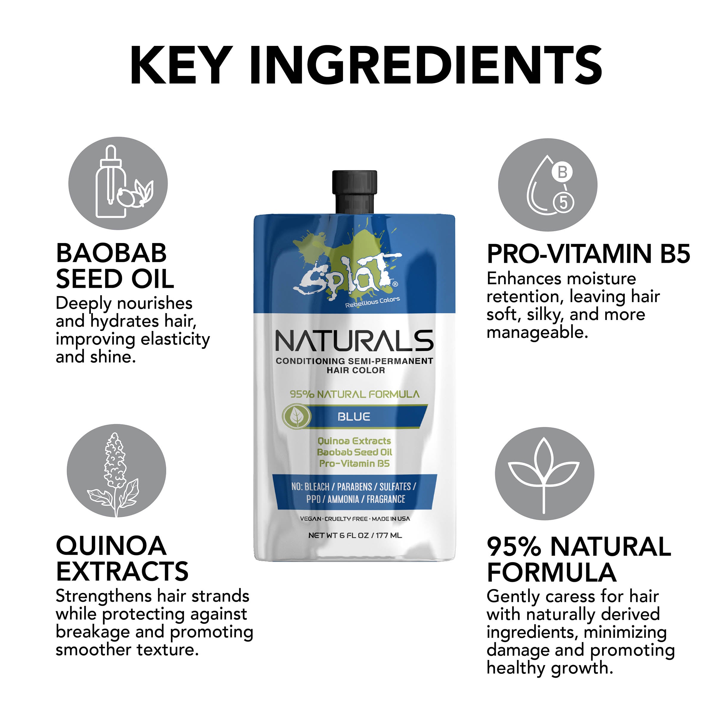 Naturals Vegan Hair Dye - Blue | Splat Hair Color
