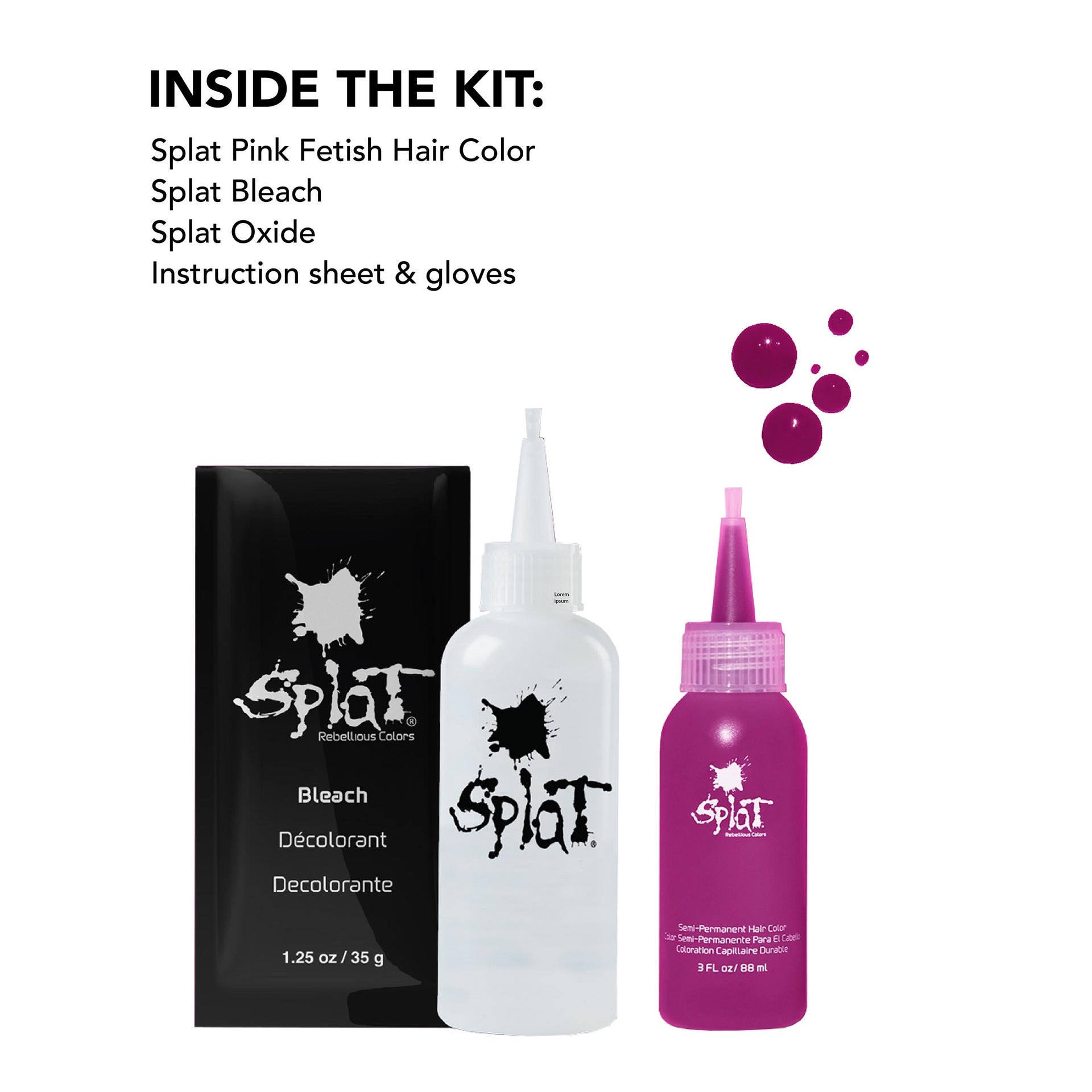 Pink Fetish: Pink Semi-Permanent Hair Dye Kit | Splat Hair Color