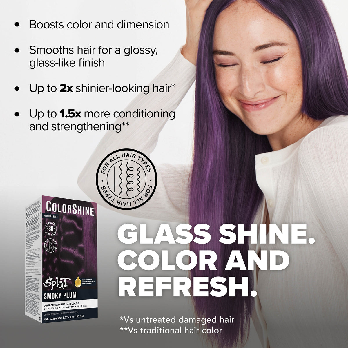 Splat ColorShine Demi-Permanent Hair Color: 4V Smoky Plum – Splat Hair ...