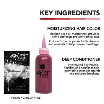 Midnight Ruby: No Bleach Dark Red Semi-Permanent Hair Dye | Splat Hair ...
