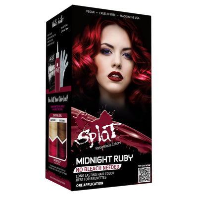 Midnight Ruby: No Bleach Dark Red Semi-Permanent Hair Dye | Splat Hair ...