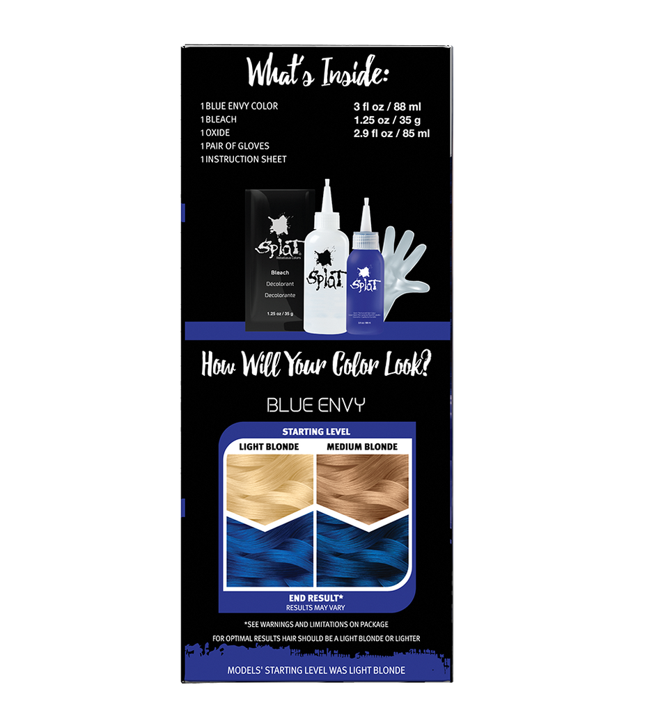 Blue Envy: Deep Blue Semi-Permanent Hair Dye Kit | Splat Hair Color