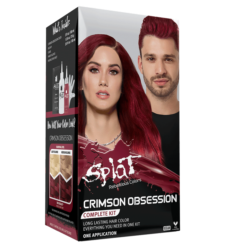 Crimson Obsession: Crimson Semi-Permanent Hair Dye Kit | Splat Hair Color
