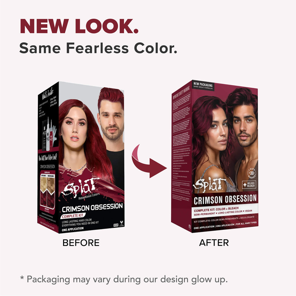 Crimson Obsession: Crimson Semi-Permanent Hair Dye Kit | Splat Hair Color