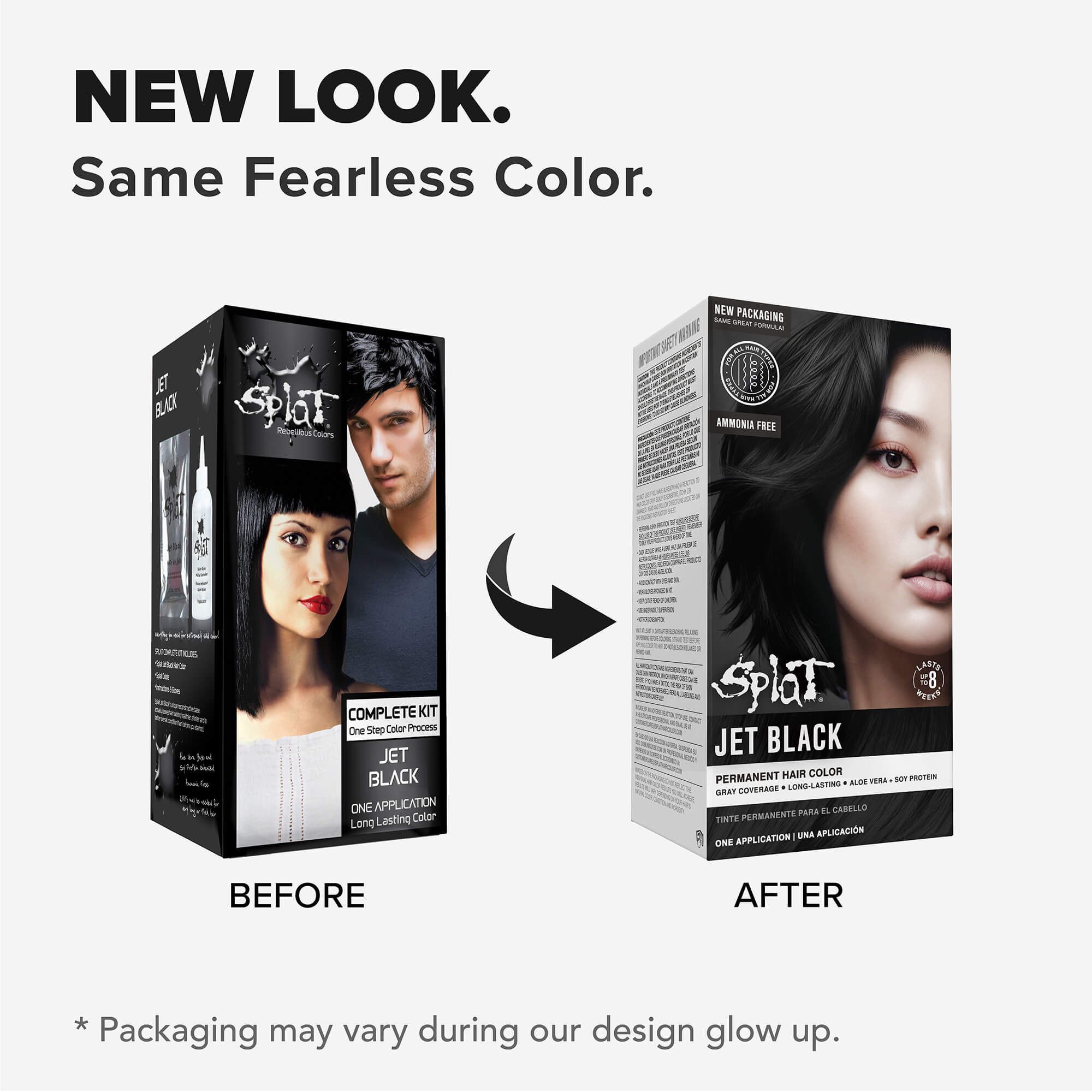 Jet Black: No Bleach Black Permanent Hair Dye Complete Kit | Splat Hair ...