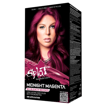 Midnight Magenta: No Bleach Pink Semi-Permanent Hair Dye | Splat Hair Color