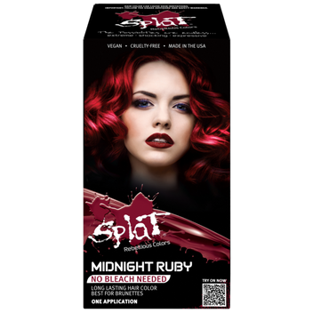 Midnight Ruby: No Bleach Dark Red Semi-Permanent Hair Dye | Splat Hair ...