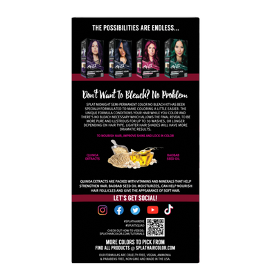 Midnight Ruby: No Bleach Dark Red Semi-Permanent Hair Dye | Splat Hair ...