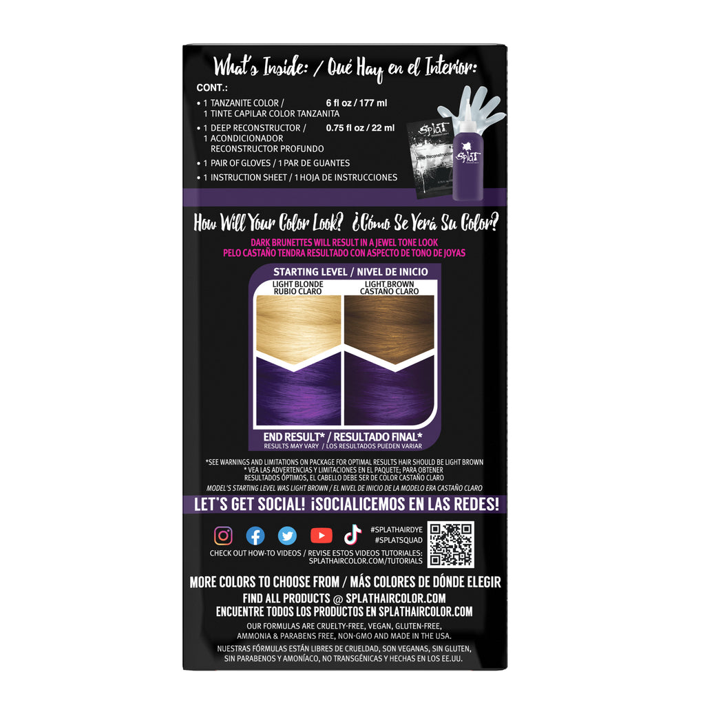 Midnight Tanzanite: No Bleach Dark Purple Semi-Permanent Hair Dye ...