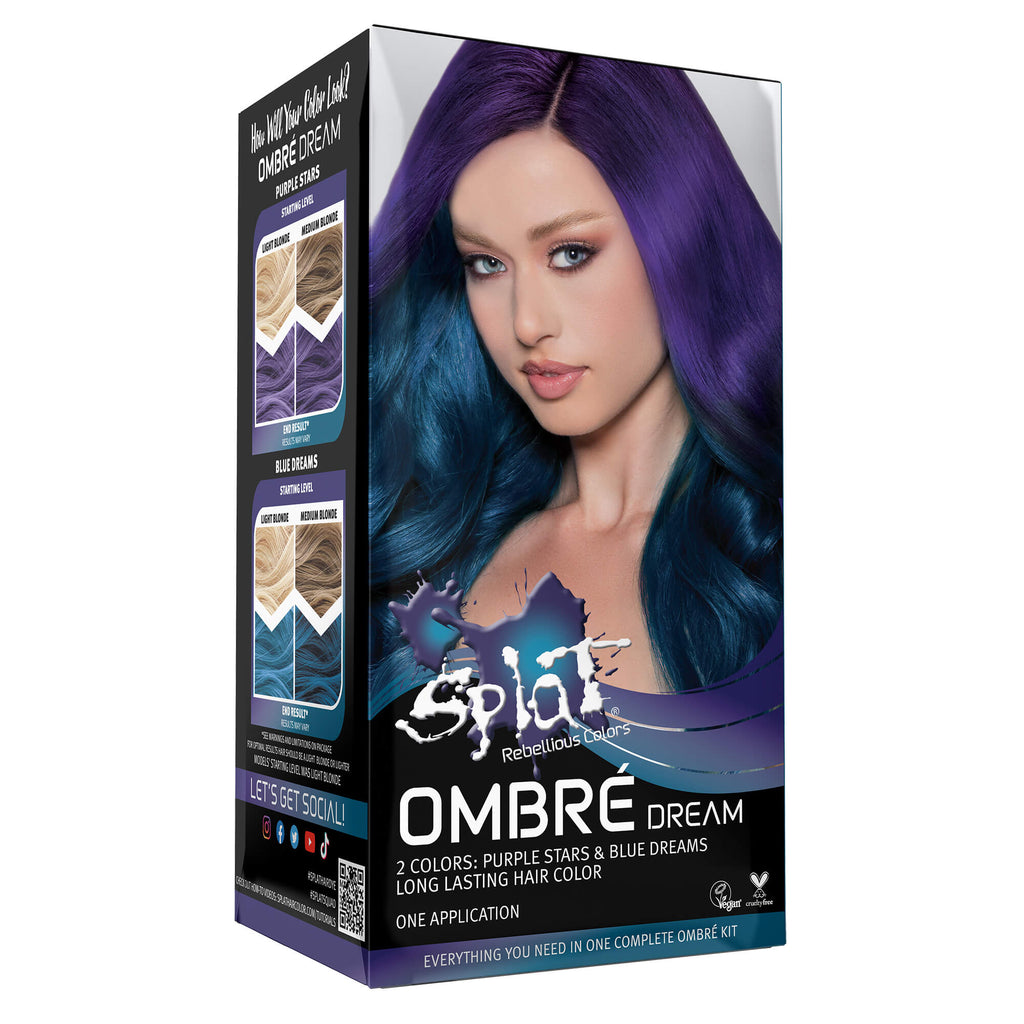 Ombre Dream: Blue and Purple Semi-Permanent Hair Dye & Bleach | Splat ...