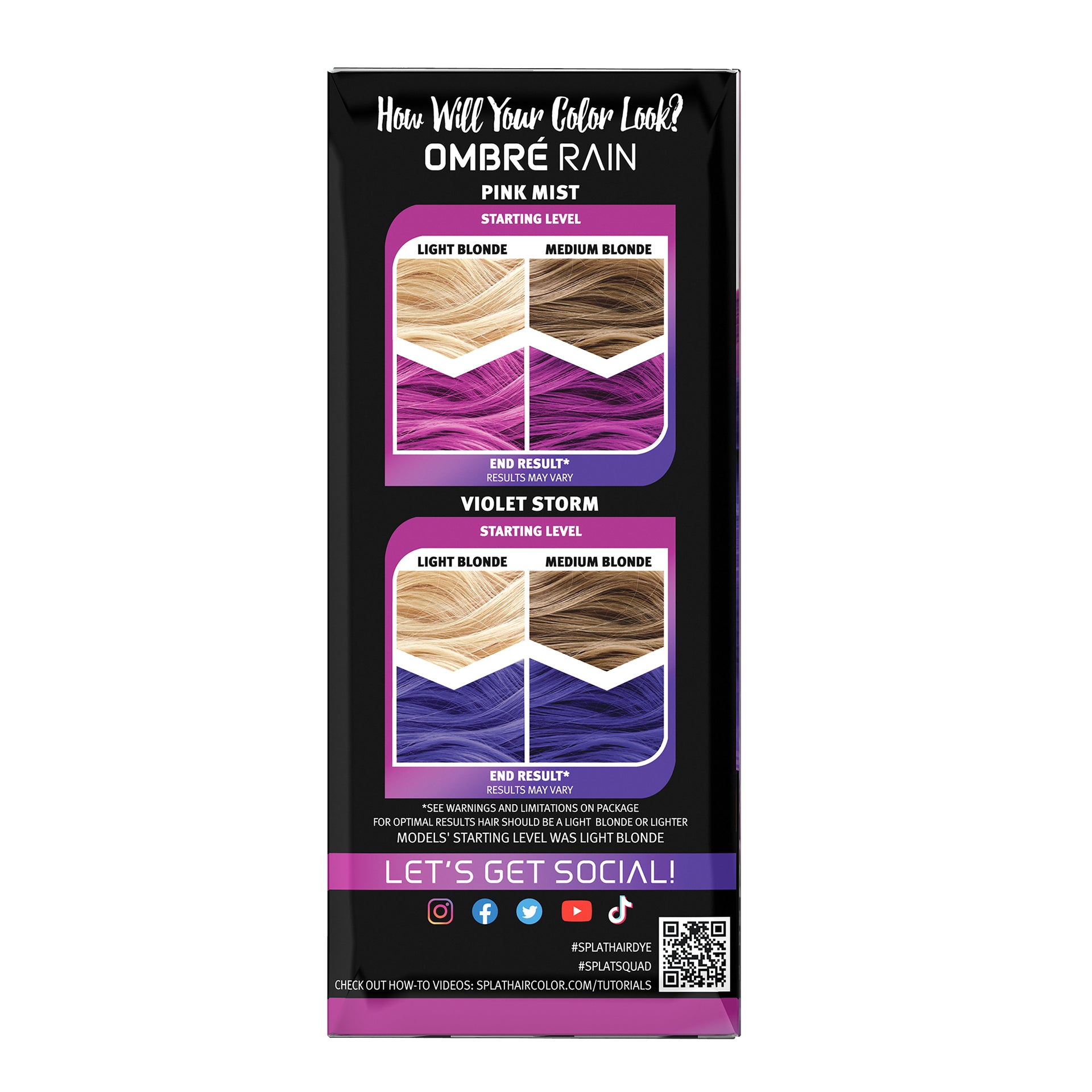 Ombre Rain: Kit de tinte para el cabello Ombre morado y rosa | Color de ...