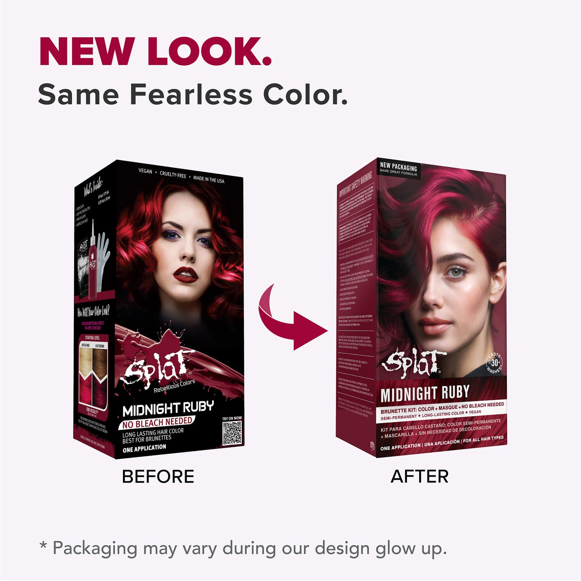 Midnight Ruby: No Bleach Dark Red Hair Dye for Brunettes | Splat Hair Color