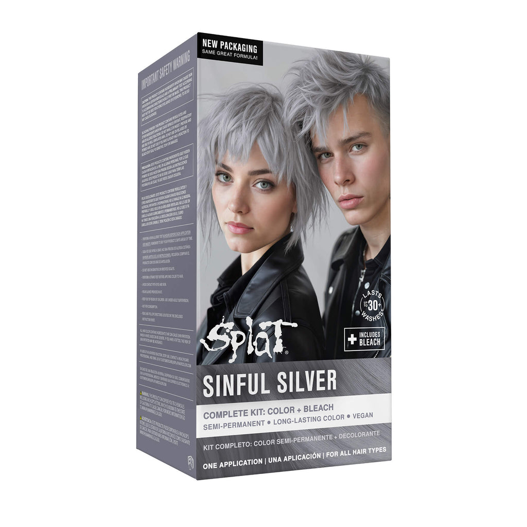 Sinful Silver: Silver Semi-Permanent Hair Dye Kit | Splat Hair Color