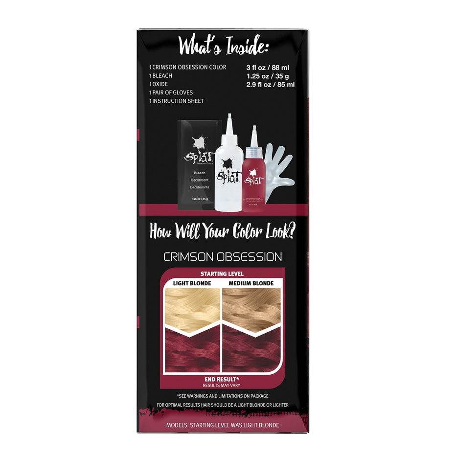 Crimson Obsession: Crimson Semi-Permanent Hair Dye Kit | Splat Hair Color