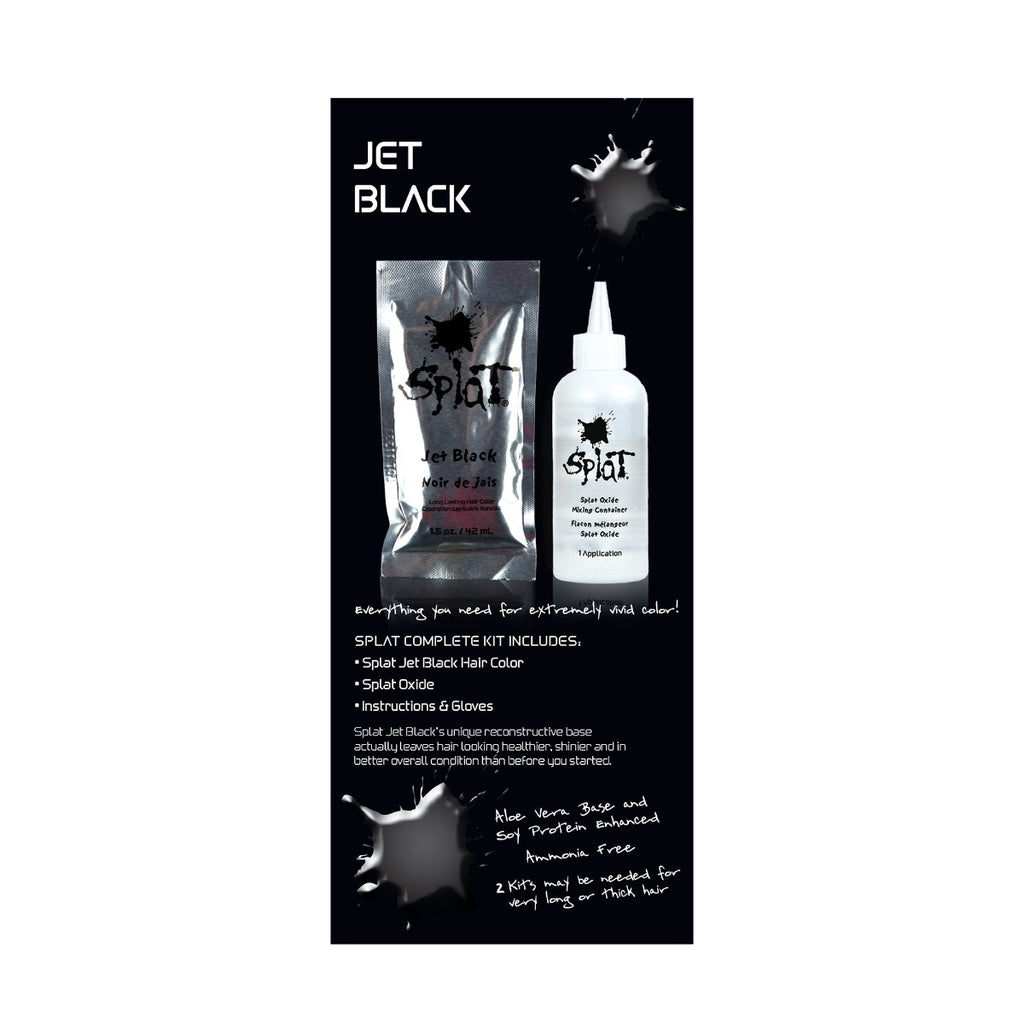 Jet Black: No Bleach Black Permanent Hair Dye Complete Kit | Splat Hair ...