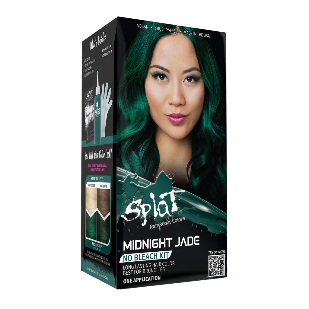 Midnight Jade: No Bleach Green Semi-Permanent Hair Dye | Splat Hair Color