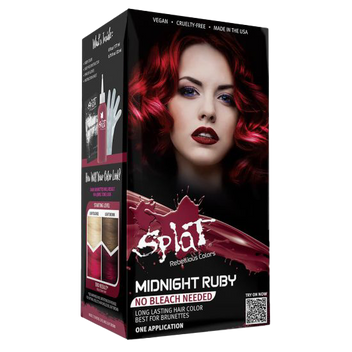 Midnight Ruby: No Bleach Dark Red Semi-Permanent Hair Dye | Splat Hair ...