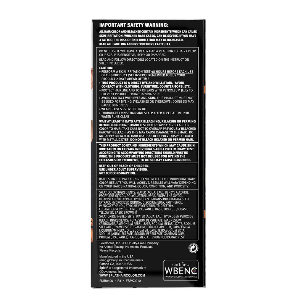 Spicy Copper: Copper Semi-Permanent Hair Dye Kit | Splat Hair Color