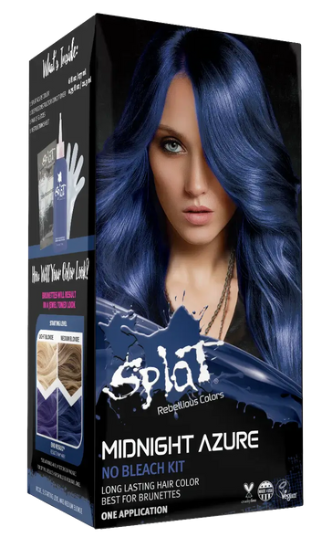 Midnight Azure No Bleach Blue Semi Permanent Hair Dye Splat Hair Color
