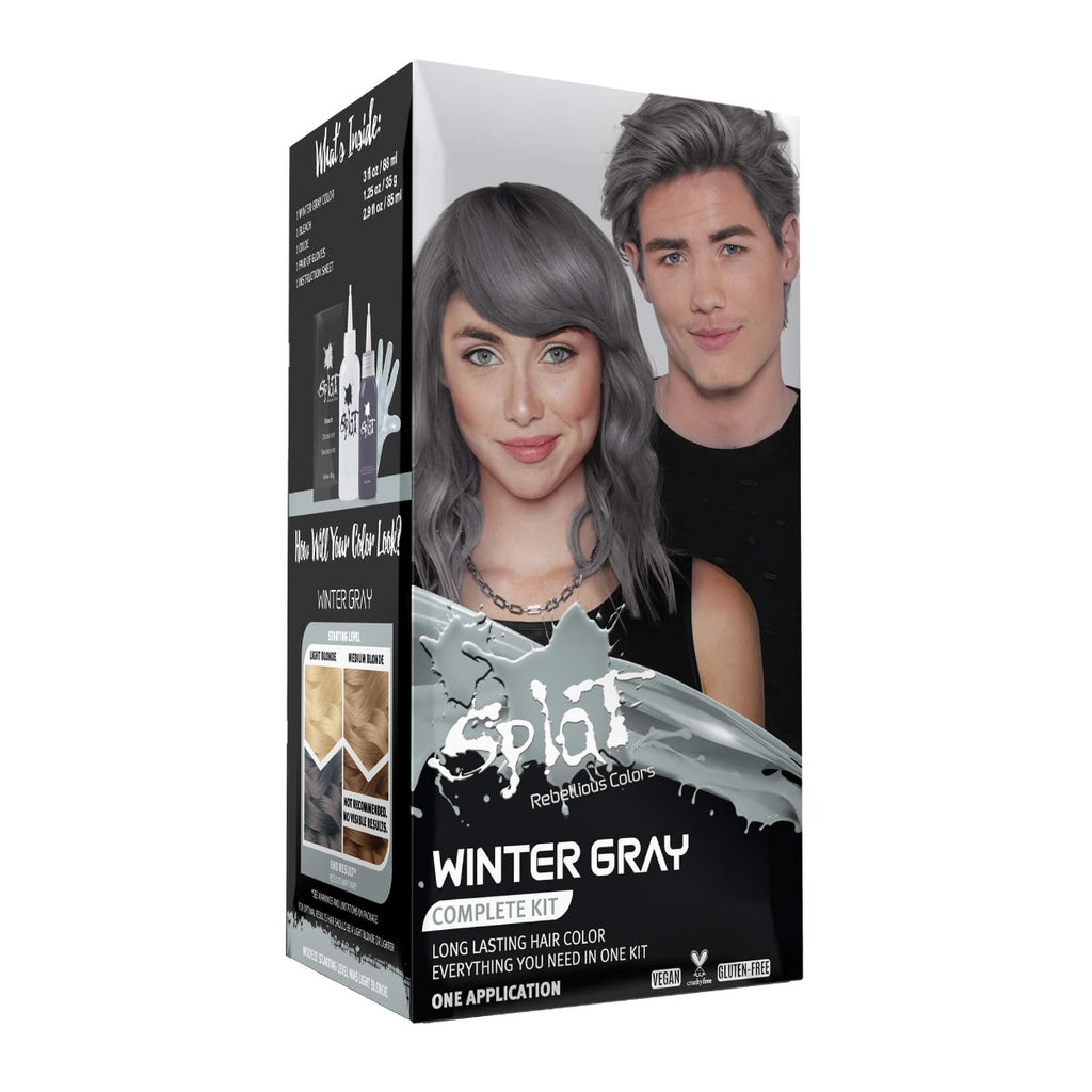 Winter Grey: Grey Semi-Permanent Hair Dye Kit | Splat Hair Color
